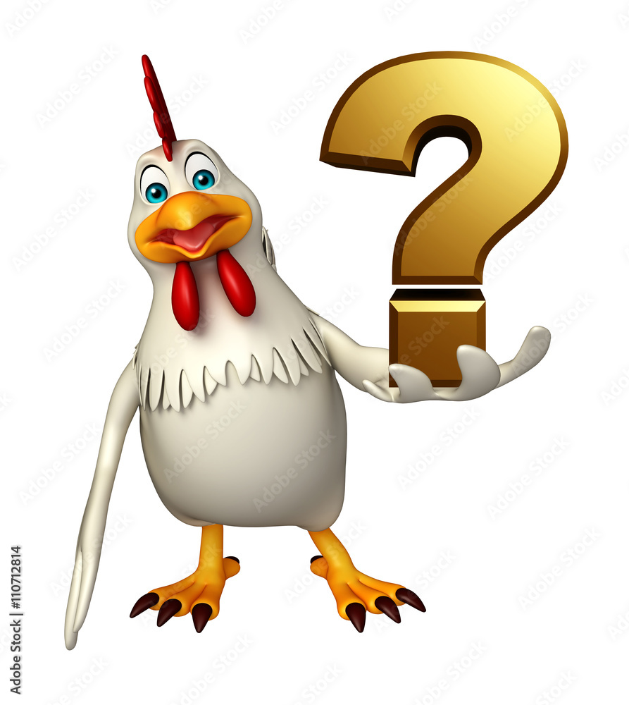 Hen cartoon character with question mark sign Stock Illustration ...