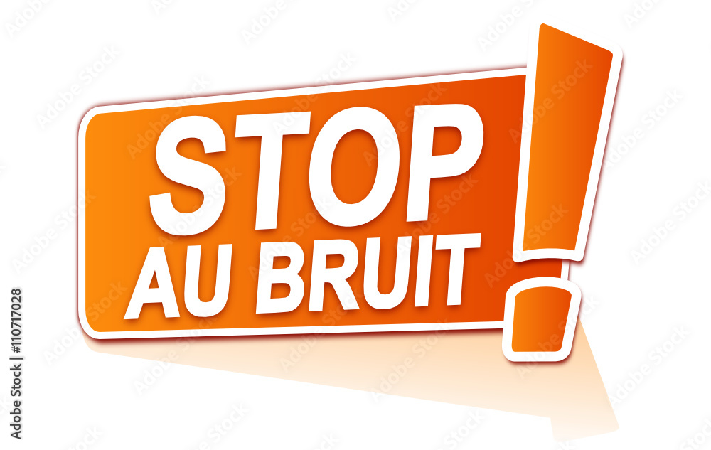 stop au bruit sur étiquette orange Stock Vector | Adobe Stock