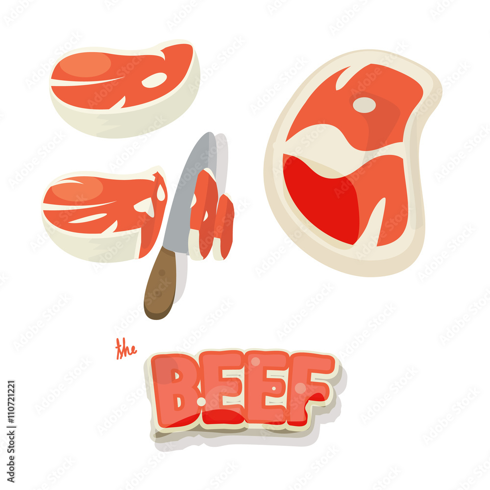 Pieces Of Meat Cartoon
