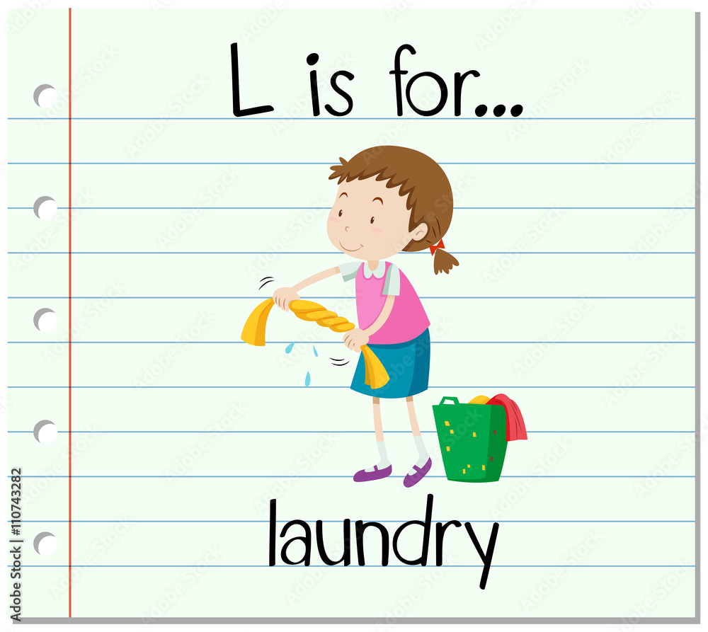 Flashcard letter L is for laundry Stock Vector | Adobe Stock