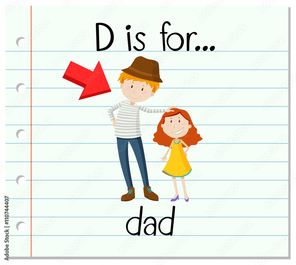 Flashcard letter D is for dad Stock Vector | Adobe Stock