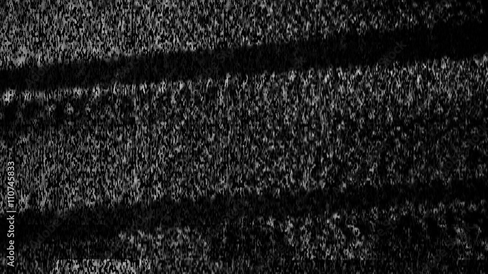 Television screen with static noise caused by bad signal reception ...
