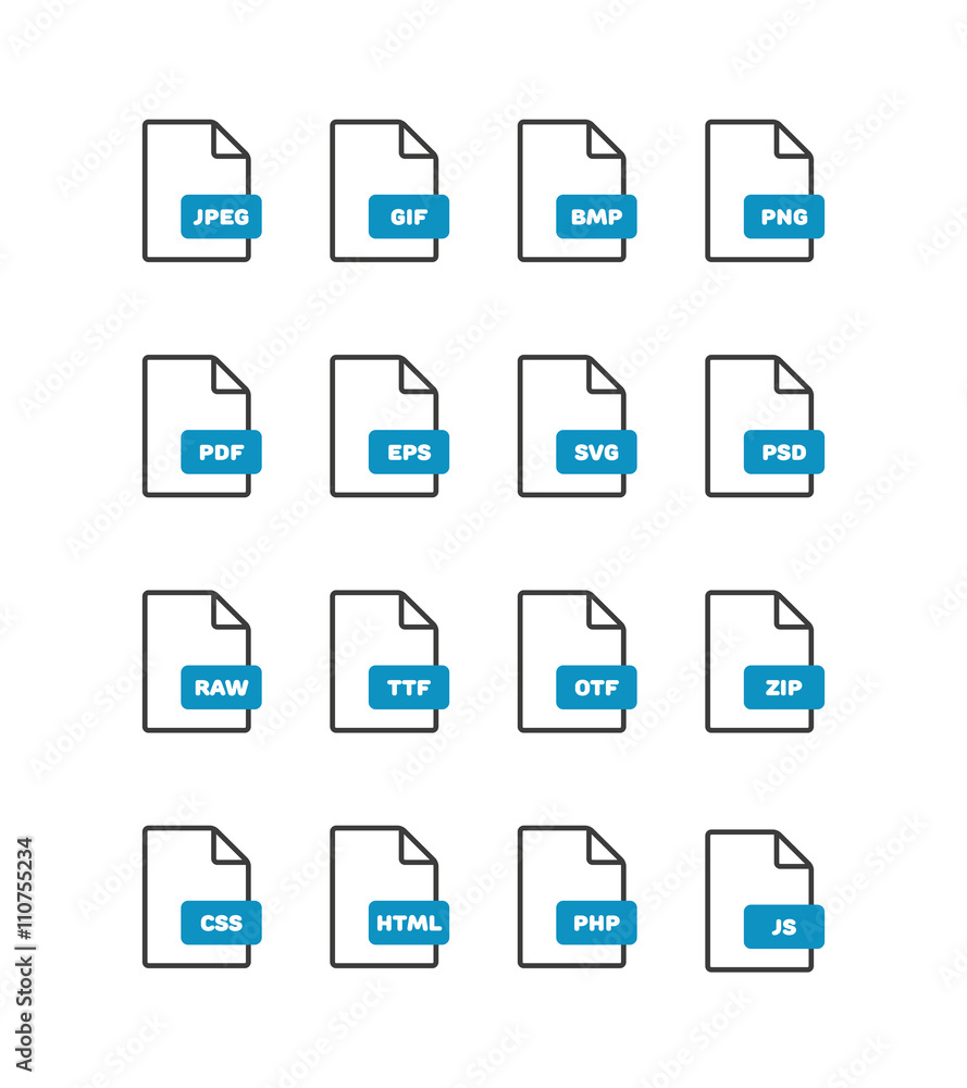 Linear thin vector file format icons set, document outline icons. File ... Linear thin vector file format icons set, document outline icons. File ...