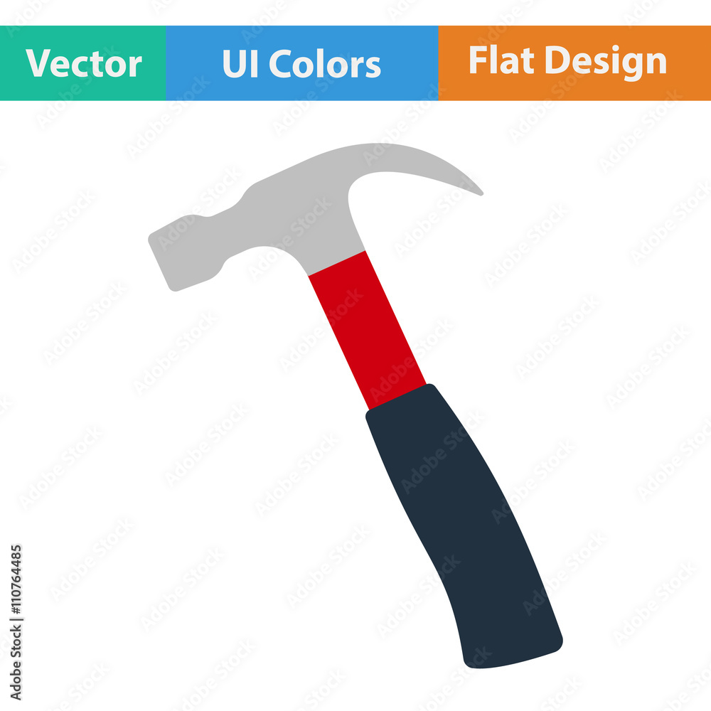 Flat design icon of hammer Stock-Vektorgrafik | Adobe Stock