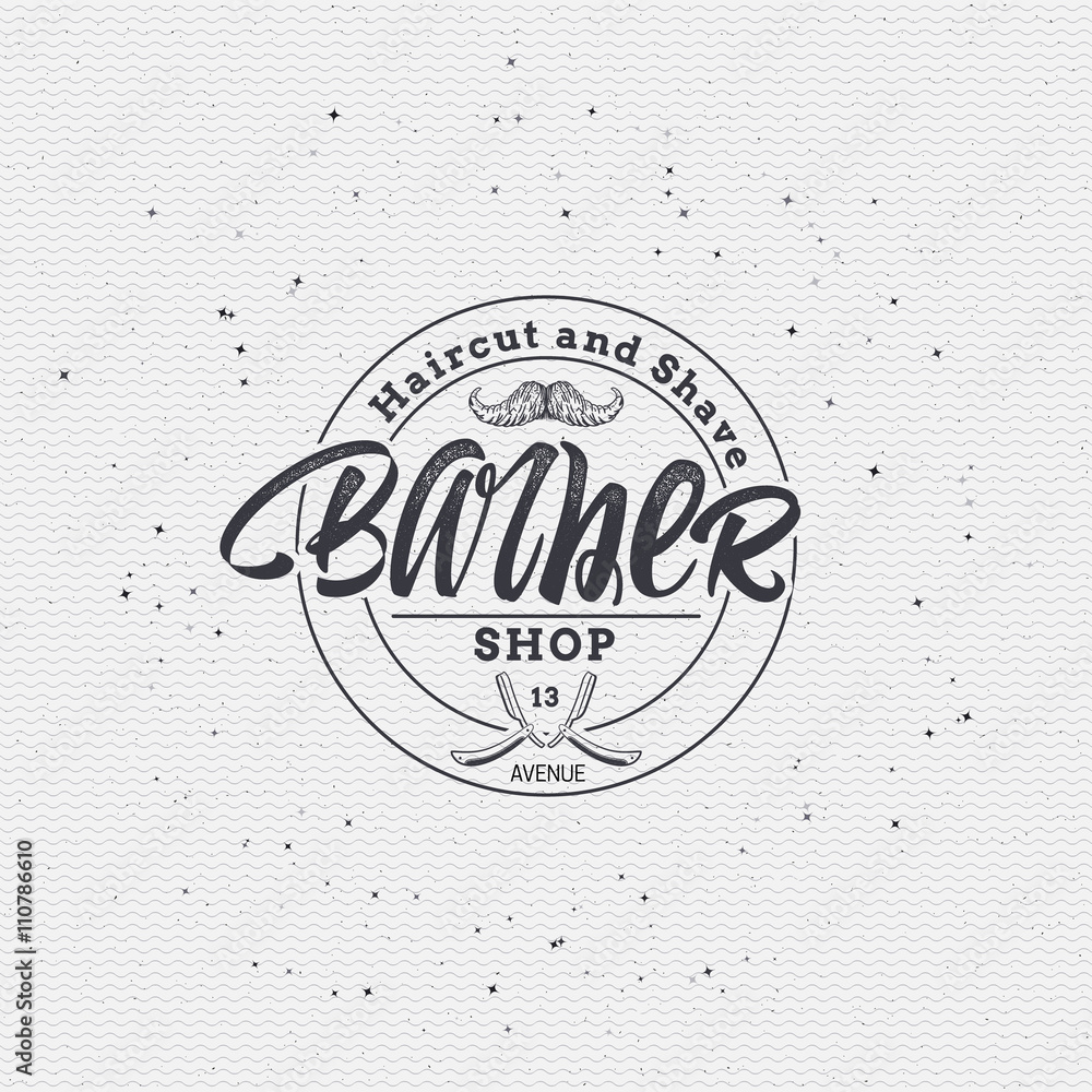Barber label sticker badge hand-lettering, can be used to design ...