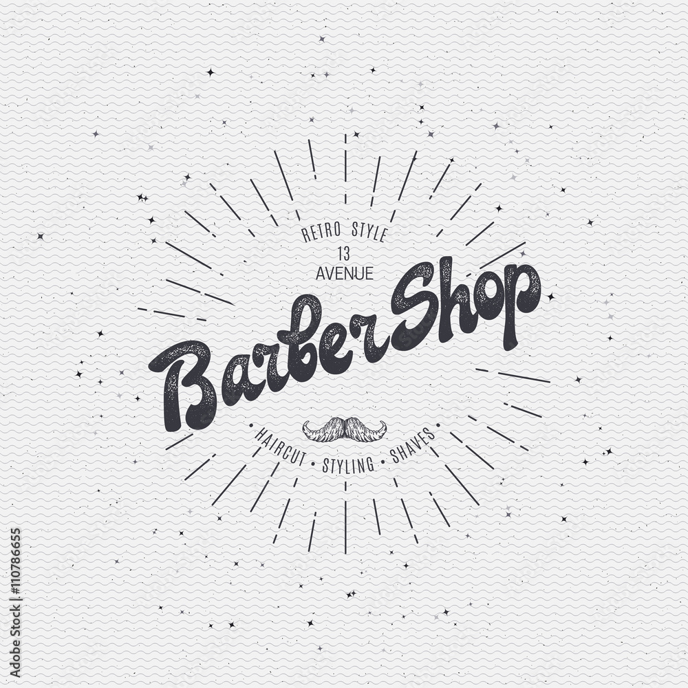 Barber label sticker badge hand-lettering, can be used to design ...