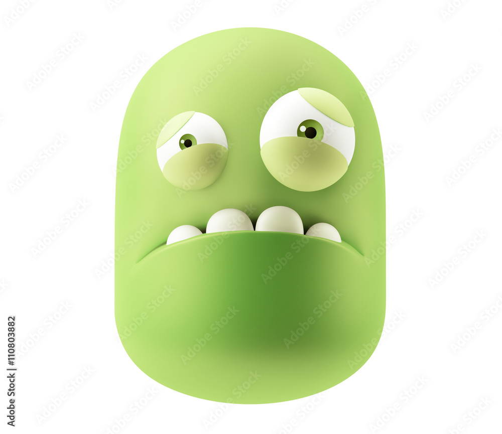 Sorry Emoticon Face. 3d Rendering. Stock Illustration | Adobe Stock