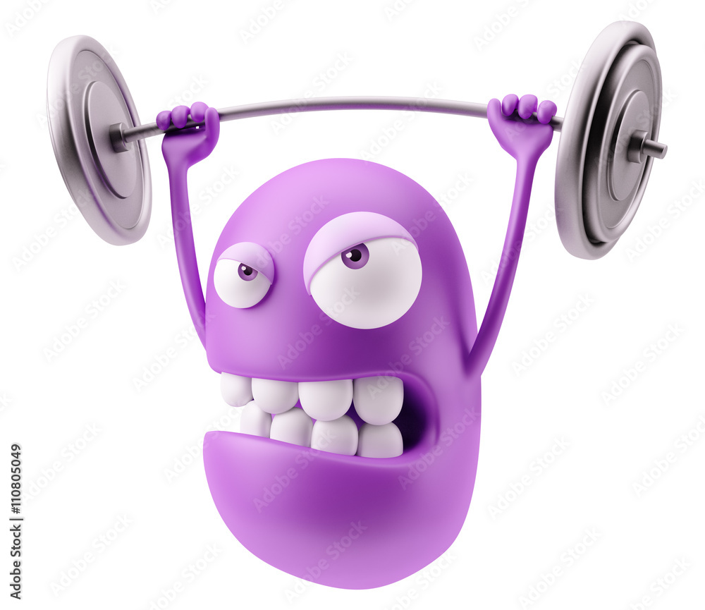 GYM Emoticon Face. 3d Rendering. Stock Illustration | Adobe Stock