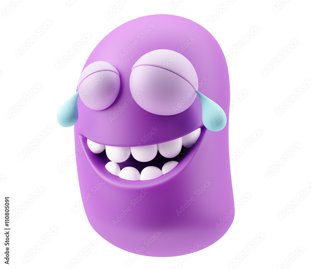 LOL Emoticon Face. 3d Rendering. Stock Illustration | Adobe Stock