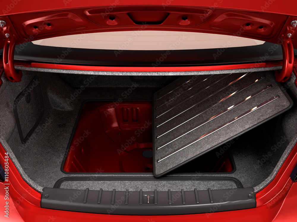 empty open trunk of a car 3d render ilustración de Stock | Adobe Stock