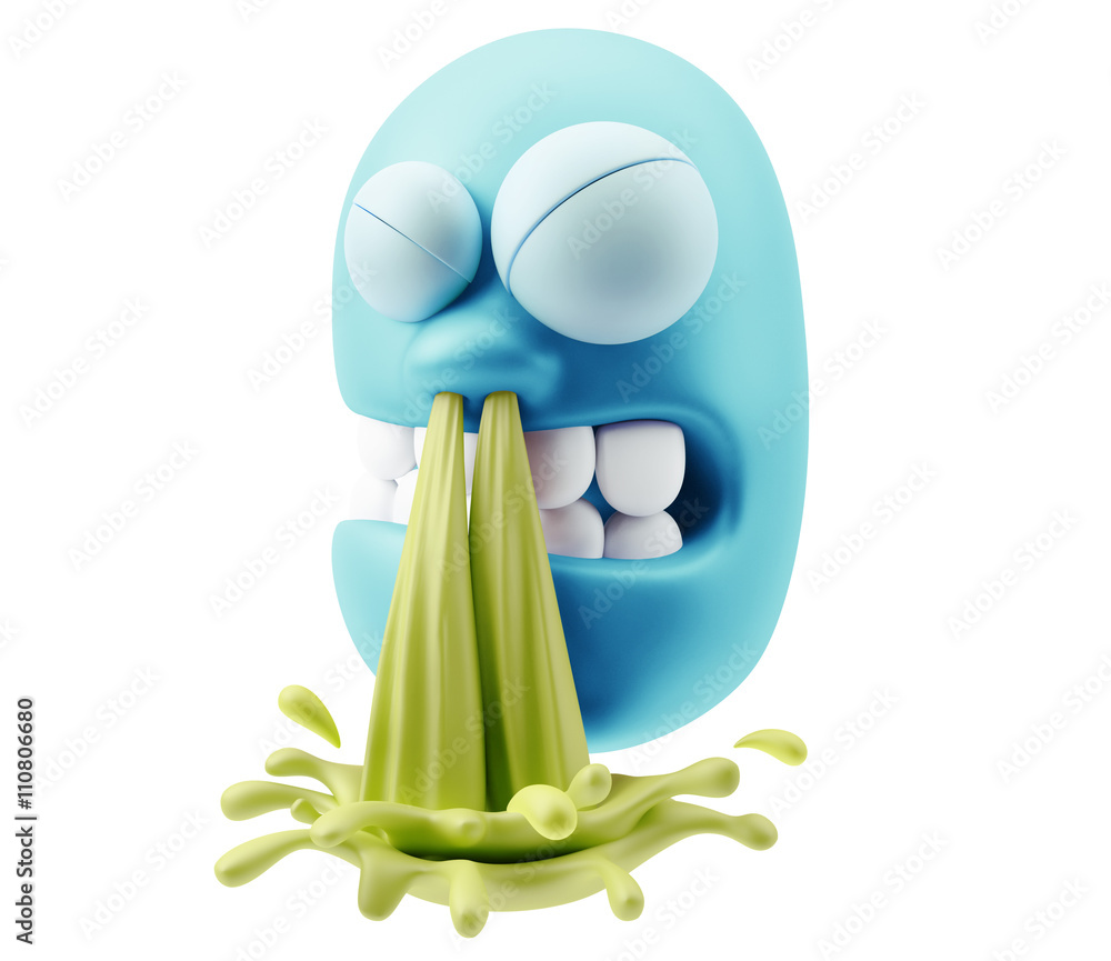 Blow Snot Emoji Cartoon. 3d Rendering. ilustración de Stock | Adobe Stock