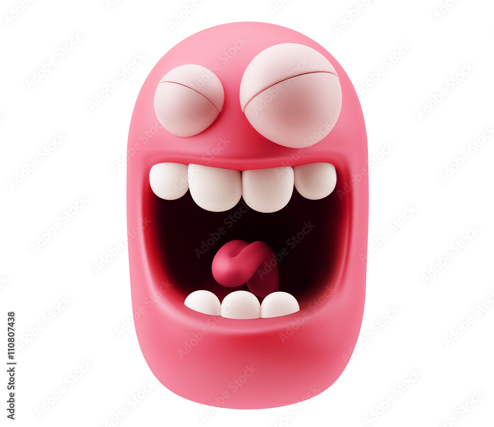 Happy Smiley Emoticon Face. 3d Rendering. Stock Illustration | Adobe Stock