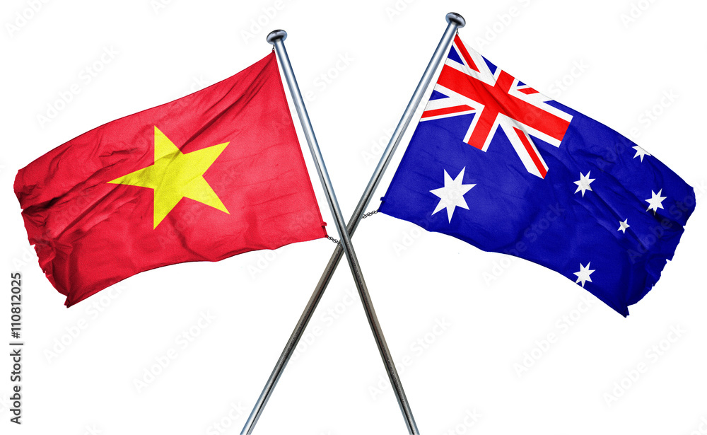 Vietnam flag combined with australian flag Stock Illustration | Adobe Stock