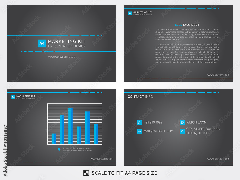 Marketing kit presentation vector template. Modern business ...