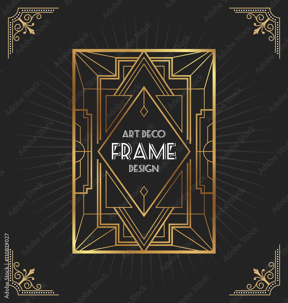 Art deco frame design for your design such as invitation, print, banner ...