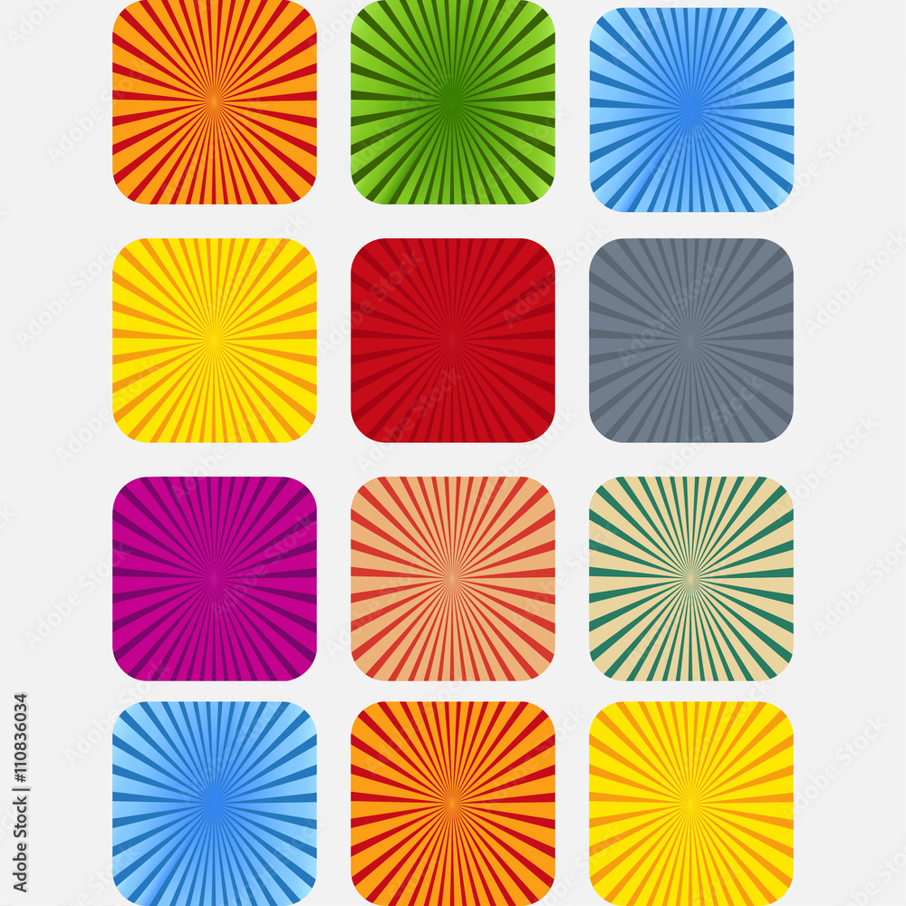 Vecteur Stock Set Of Backgrounds Ray Abstract Sun Rays Collection Of