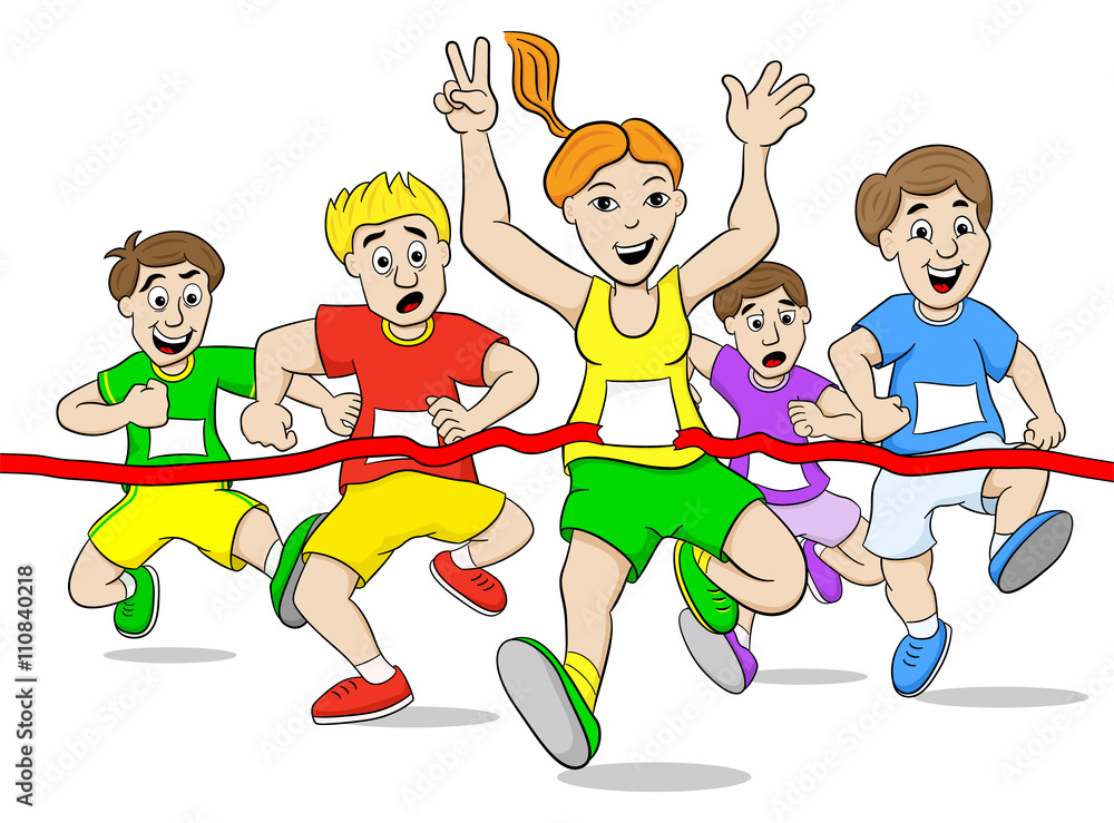 runners and winner Stock Vector | Adobe Stock