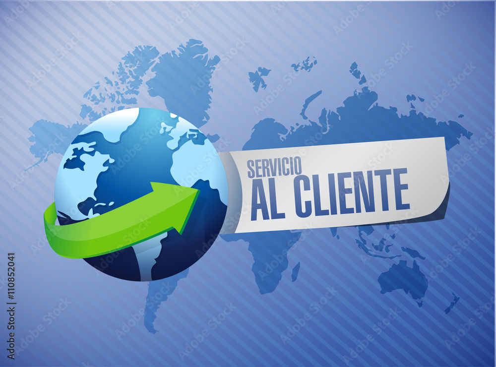 Customer service global sign in Spanish ilustración de Stock | Adobe Stock