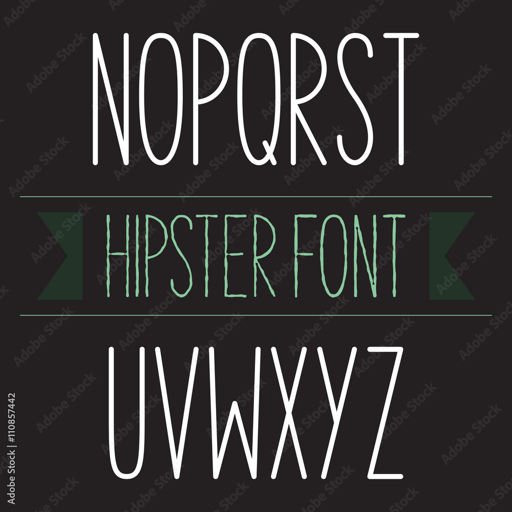 Hipster Fonts Alphabet