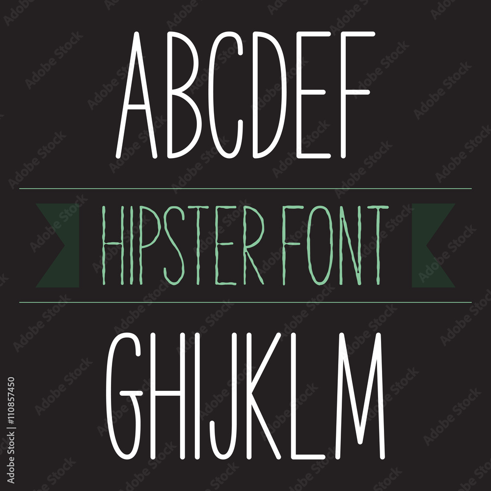 Hipster Fonts Alphabet