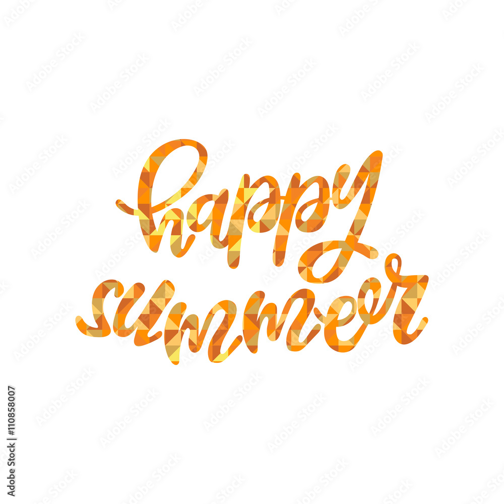 Happy Summer. Lettering. Isolated vector object on white background ...