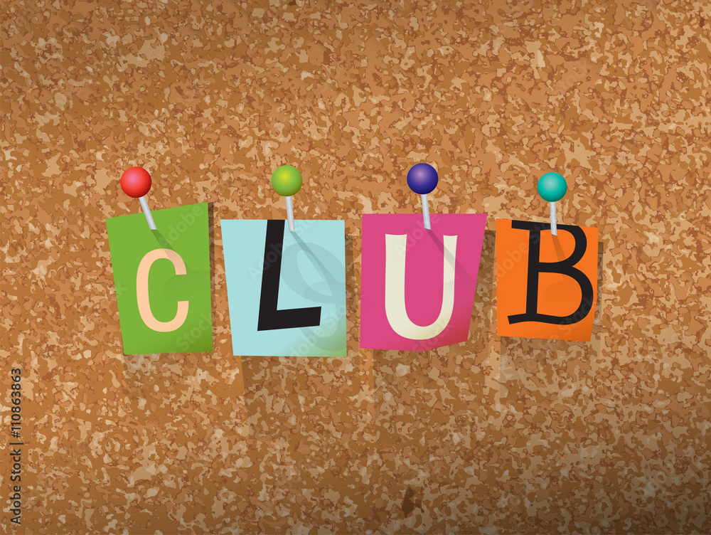 Club Concept Pinned Letters Illustration Stock Vector | Adobe Stock