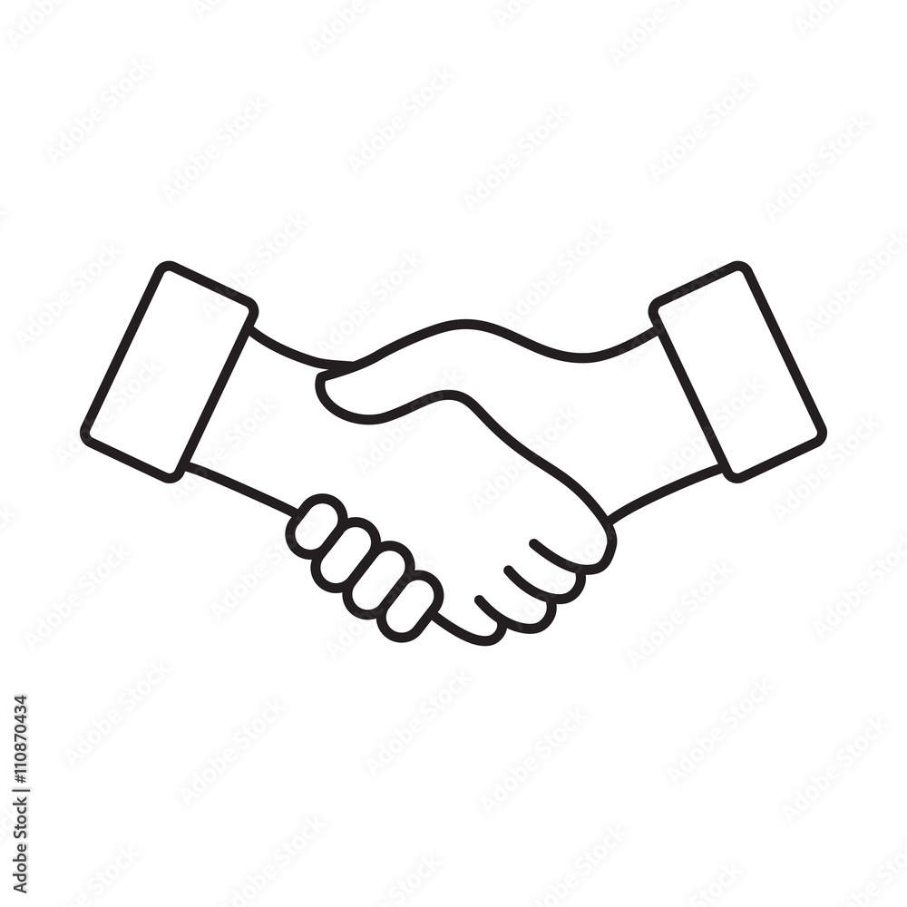 Business handshake line art icon for apps and websites Stock Vector ...