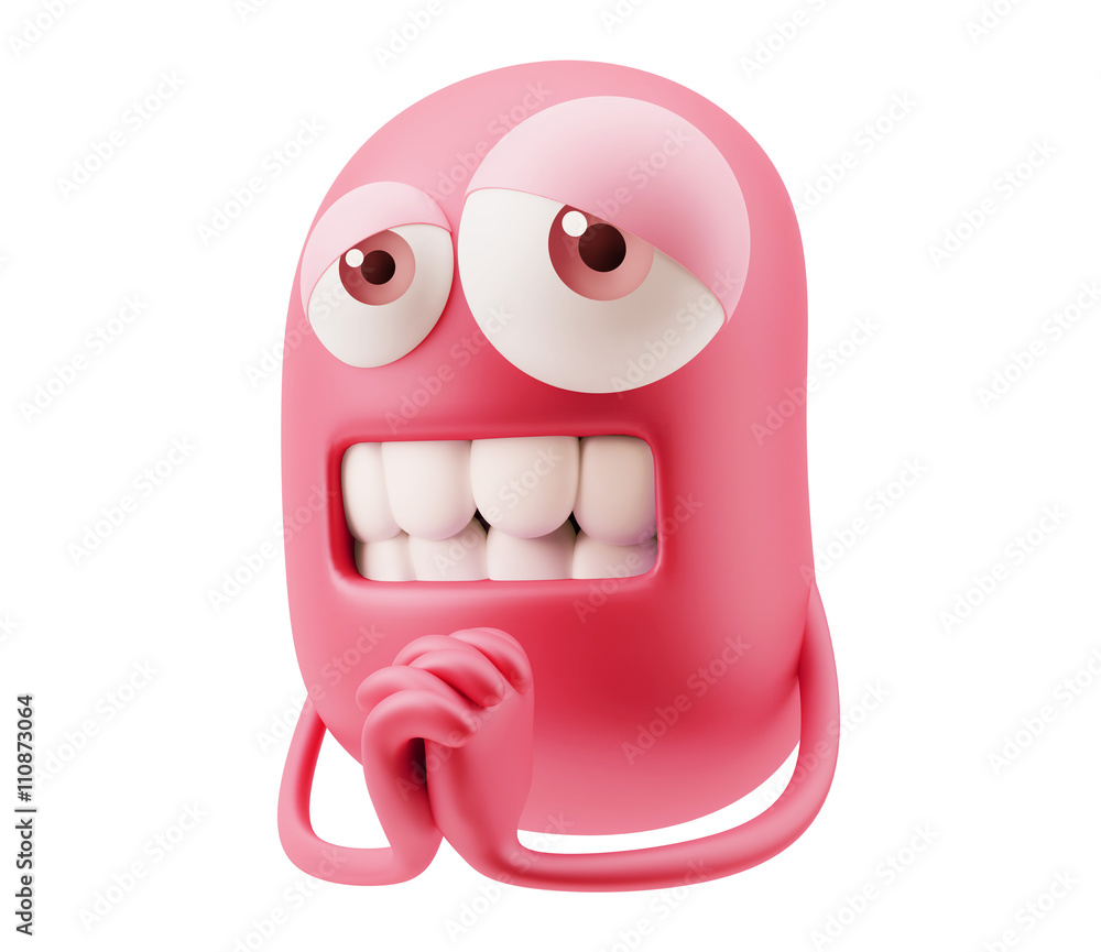 Sorry Emoticon Face. 3d Rendering. Stock Illustration | Adobe Stock