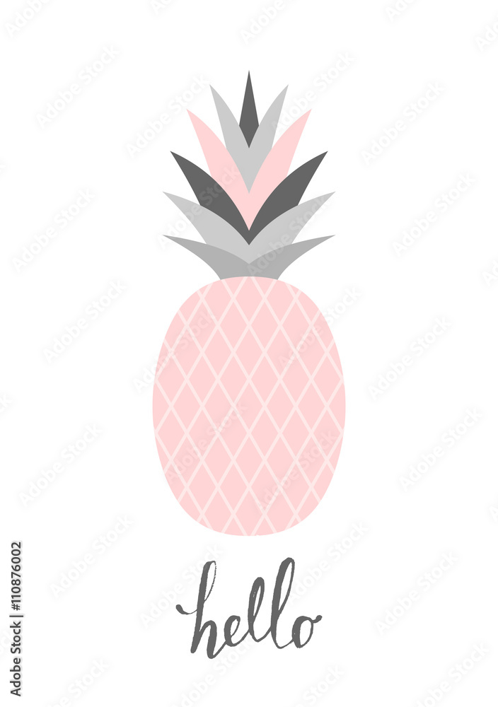 Poster Pastel Pink Pineapple Design – Wall Art | UkPosters