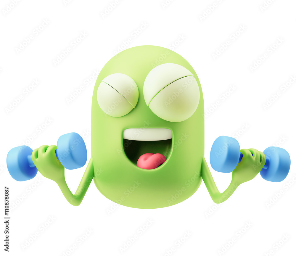 GYM Emoticon Face. 3d Rendering. Illustration Stock | Adobe Stock