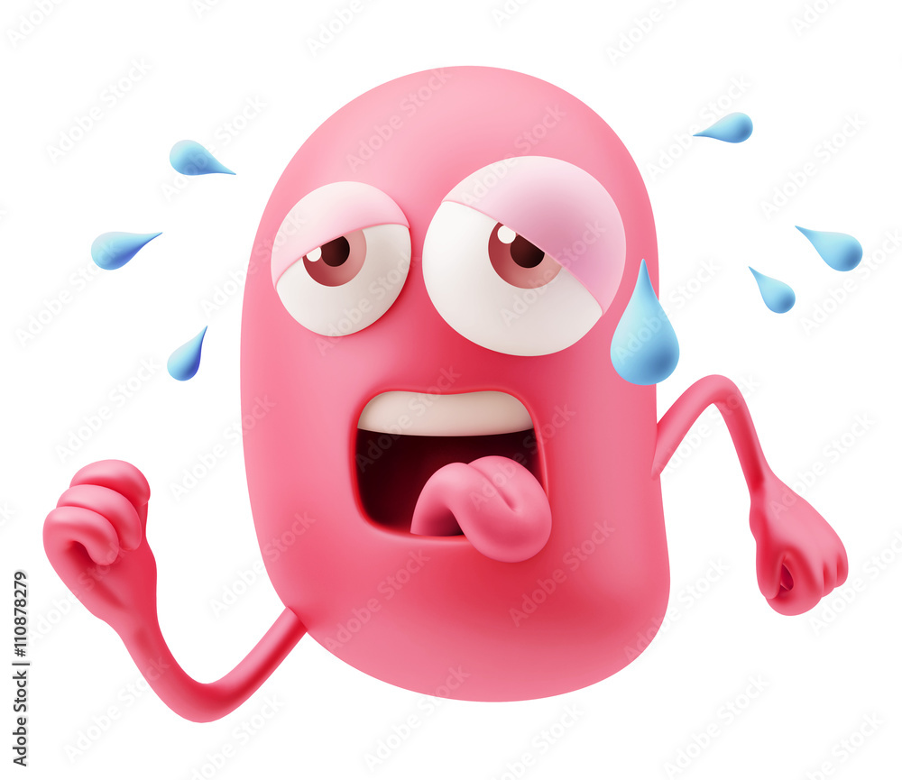 Strength Emoji Cartoon. 3d Rendering. Stock Illustration | Adobe Stock