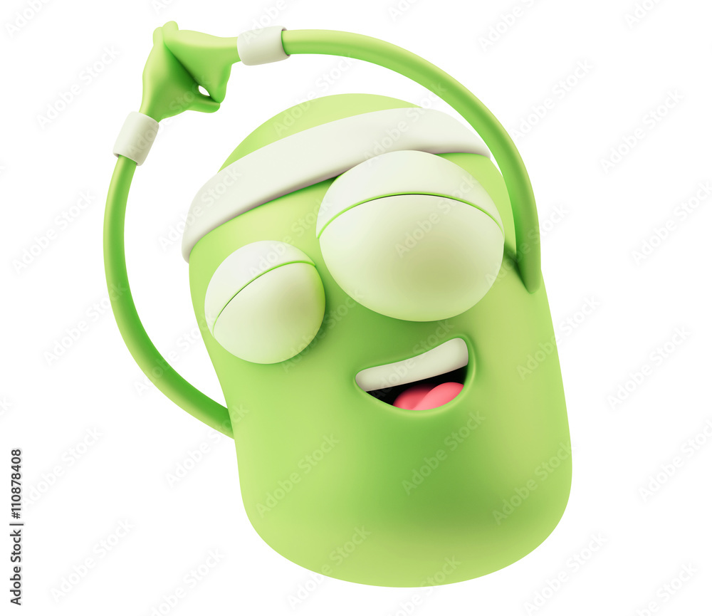 Stretching Emoticon Character Fitness. 3d Rendering. Stock Illustration ...