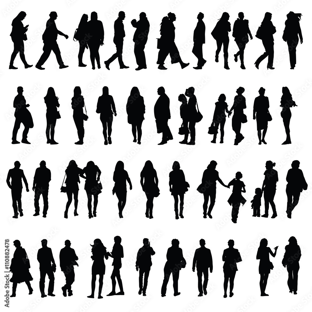 people vector silhouette illustration Stock Vector | Adobe Stock