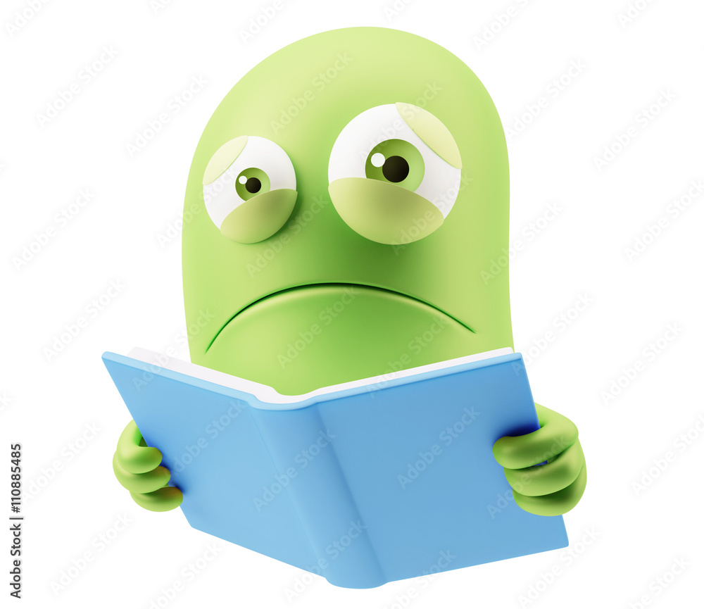 Smiley Reading Clip Art