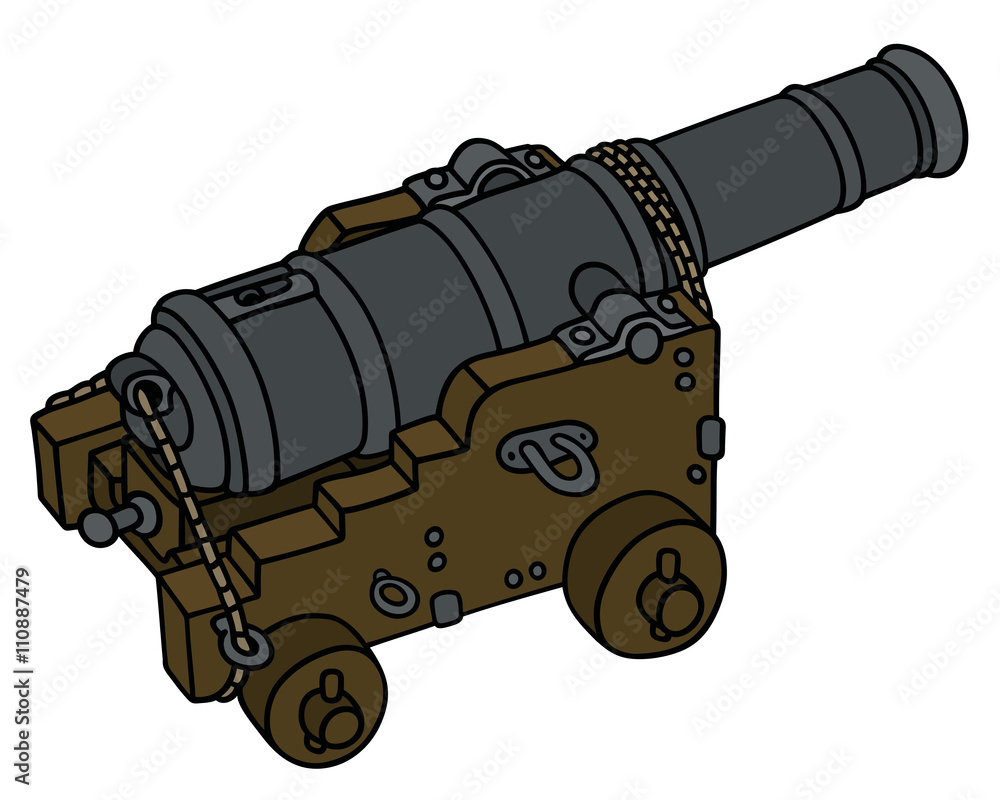 Historic naval cannon / Hand drawing, vector illustration Stock Vector ...