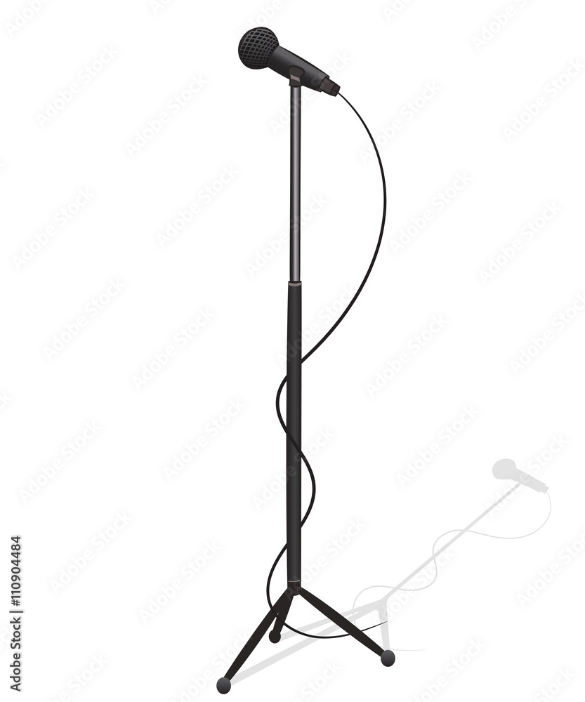 Cartoon microphone and stand Stock Vector | Adobe Stock