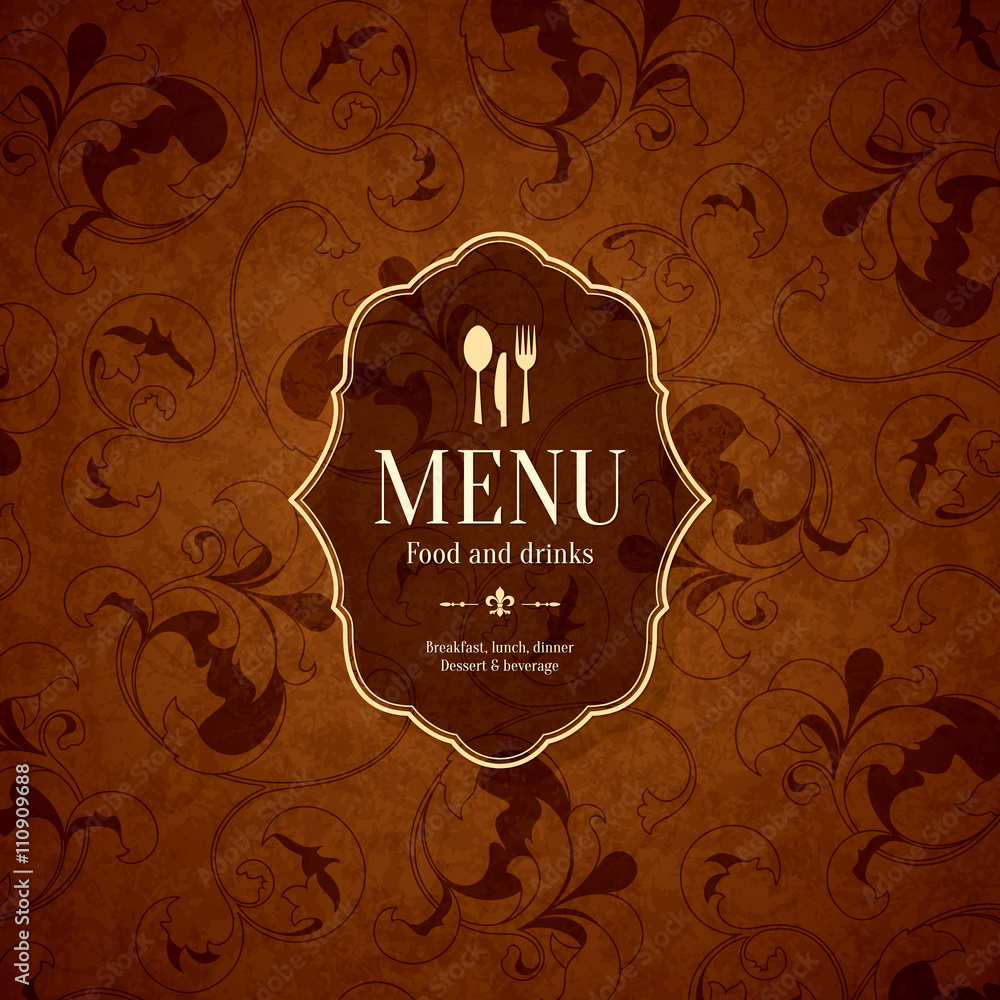Restaurant menu design. Vector brochure template for cafe, coffee house ...