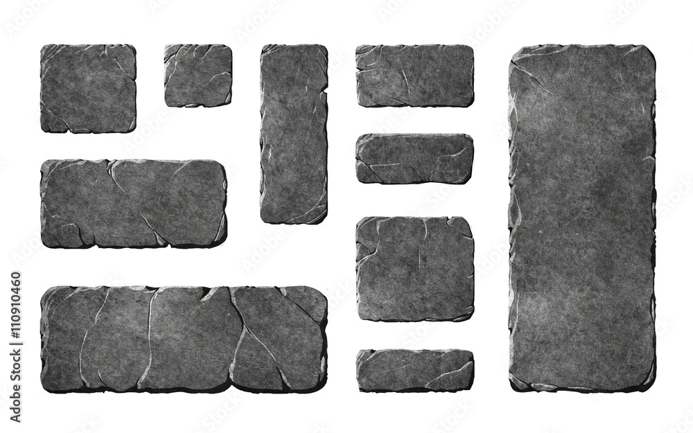 Realistic stone buttons and elements Stock Illustration | Adobe Stock