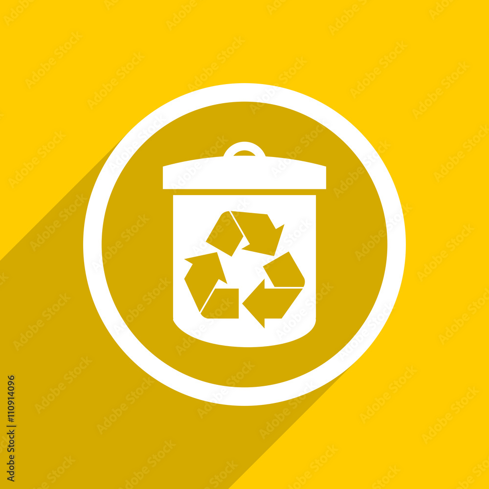 yellow flat design recycle modern web icon for mobile app and internet ...
