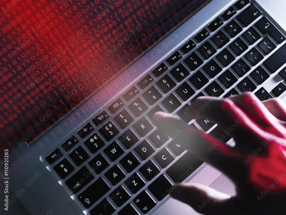 Computer being corrupted Stock Photo | Adobe Stock