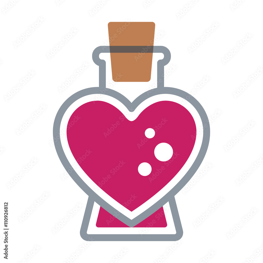 Pink color Love / seduction potion flat icon for apps and websites ...