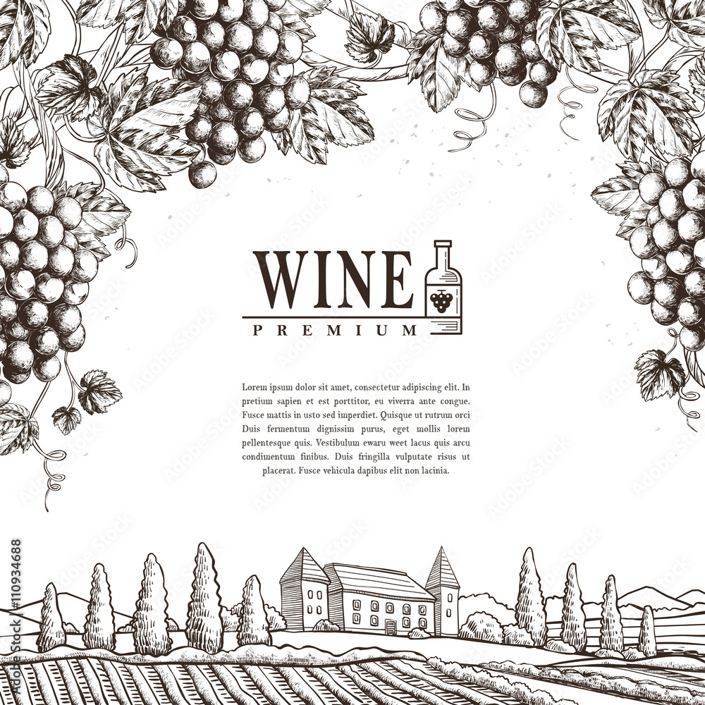 exquisite winery poster design Stock Vector | Adobe Stock