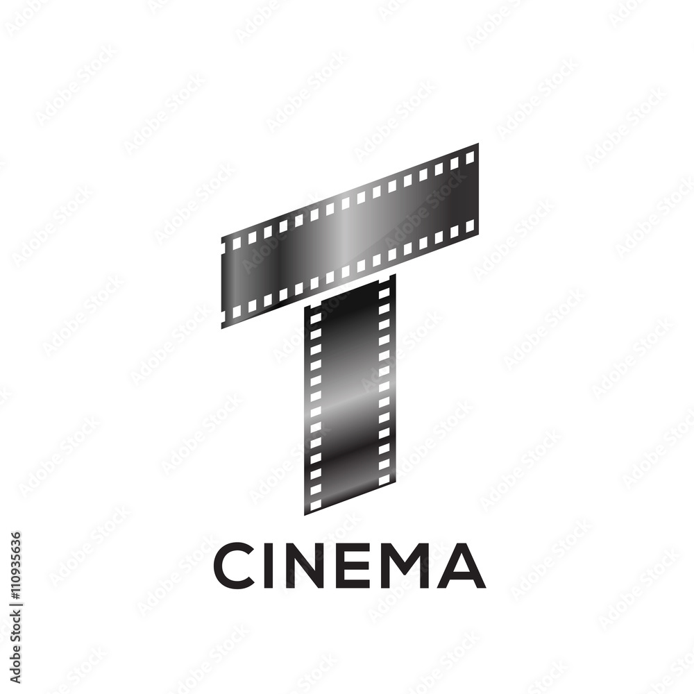 Abstract letter T logo for negative videotape film production Stock ...