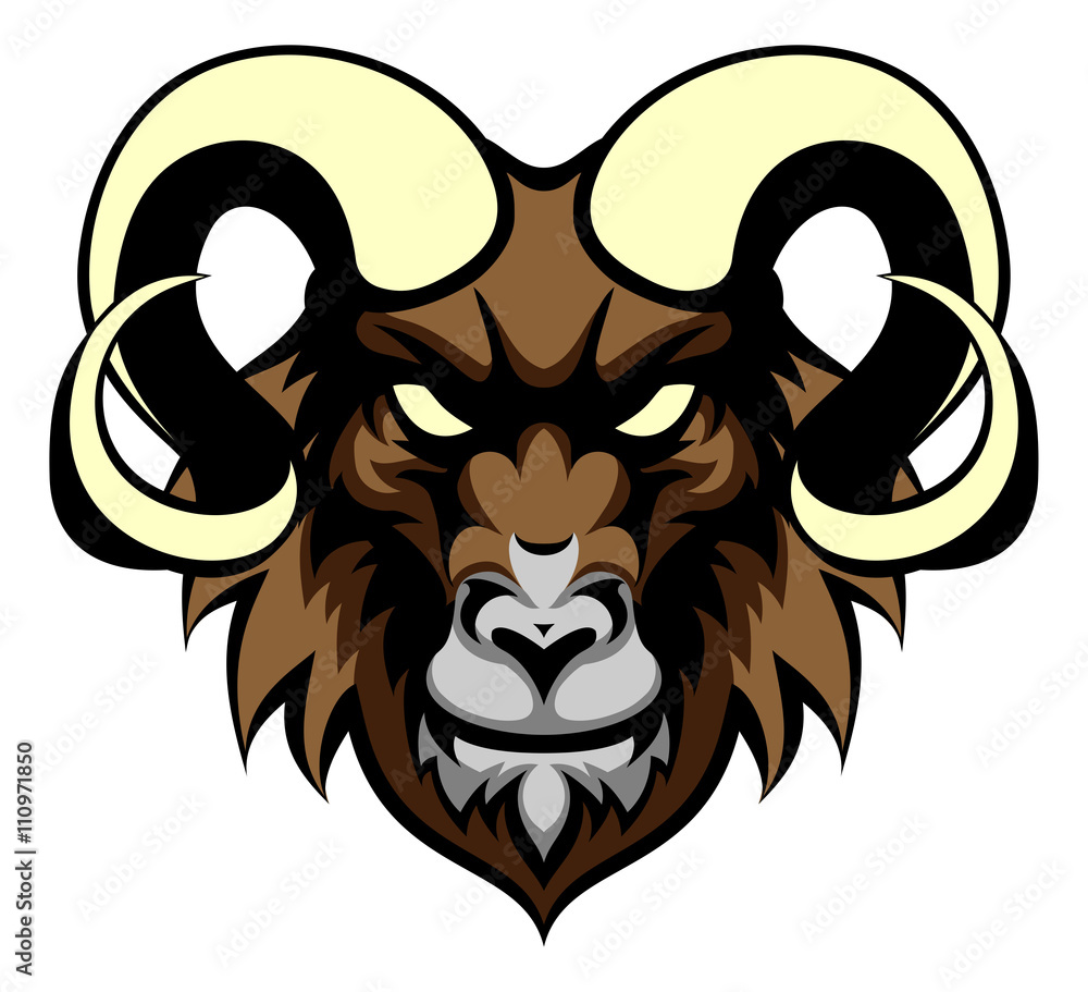 Ram Mean Animal Mascot Stock Vector | Adobe Stock
