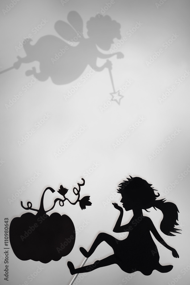 Cinderella and Pumpkin shadow puppets, Fairy Godmother shade, copy ...