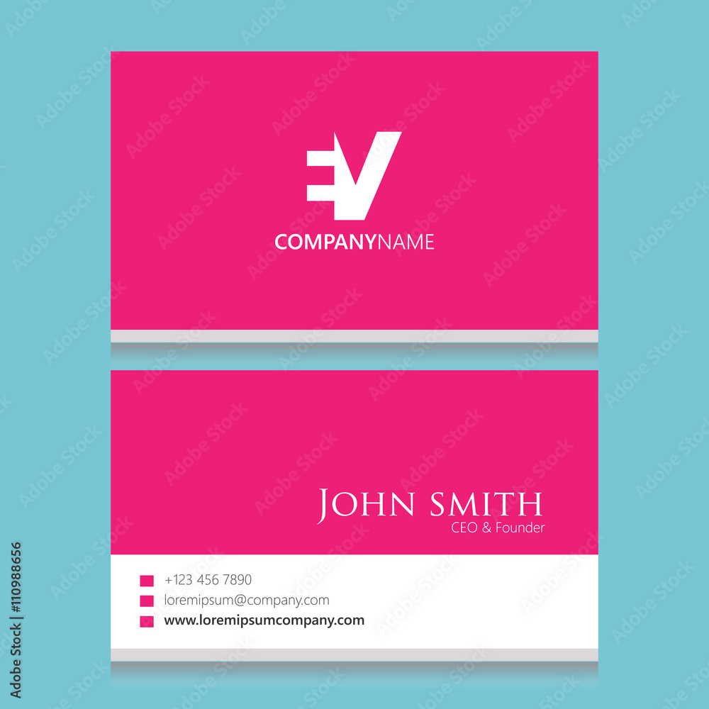 EV Logo | Business Card Template | Vector Graphic Branding Letter ...