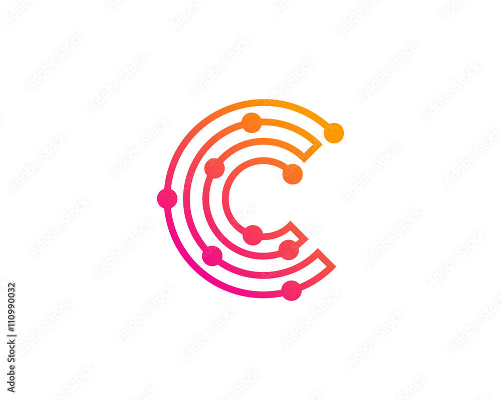 Letter C Connect Stock Vector | Adobe Stock