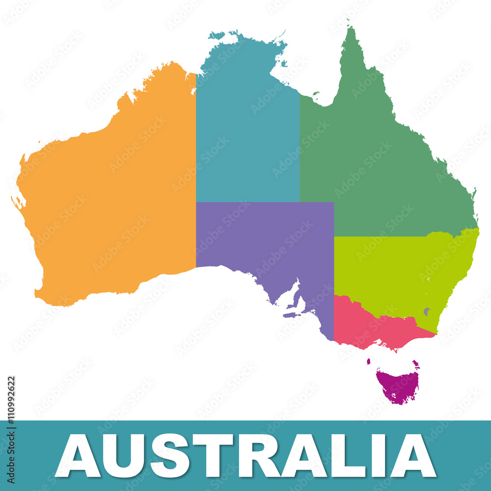 Australia color map with regions. Illustration Stock Illustration ...