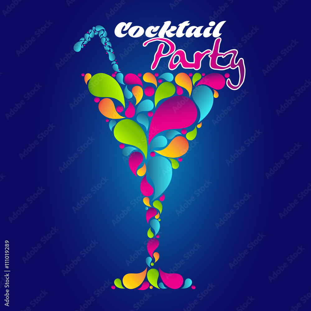 Cocktail Party Poster. Summer Party. Cocktail Party Invitation. Bar ...