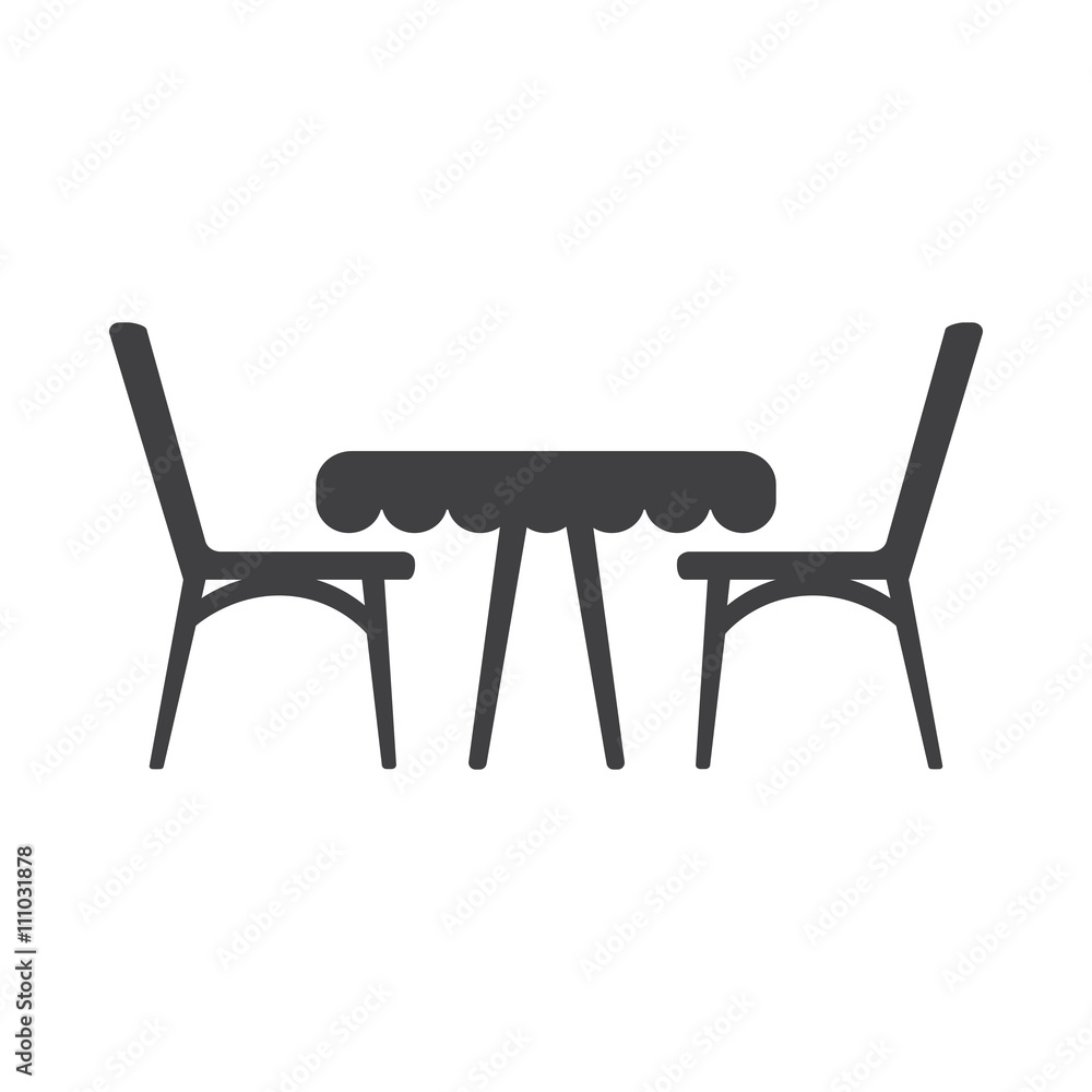 Table with chairs icon Stock Vector | Adobe Stock